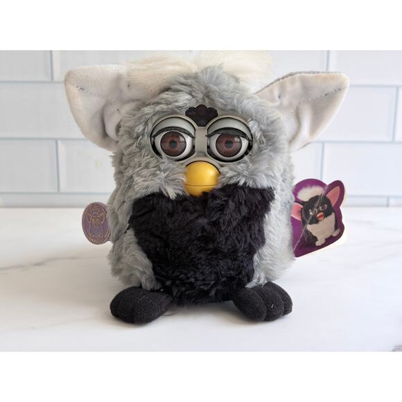 Furby | Toys | Not Working Original Furby 998 Gray Black Tiger Tag ...